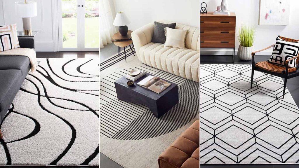 15 Black and White Rugs You Can Buy Right Now | 10 Stunning Homes